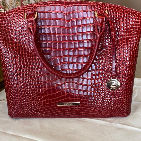 Brahmin | Bags | Brahmin Red Crocodile Embossed Womens Bag Nwot | Poshmark